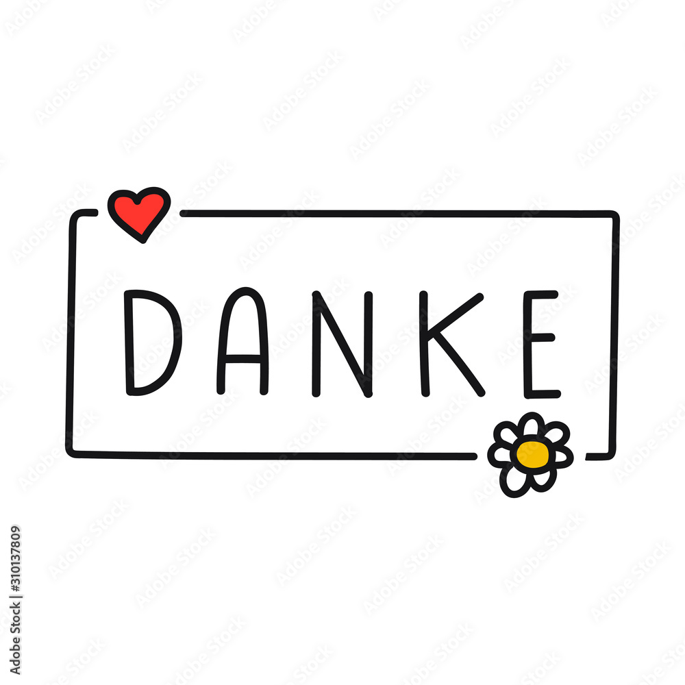 Badge With Word Danke Is Thank You In German Vector Illustration For