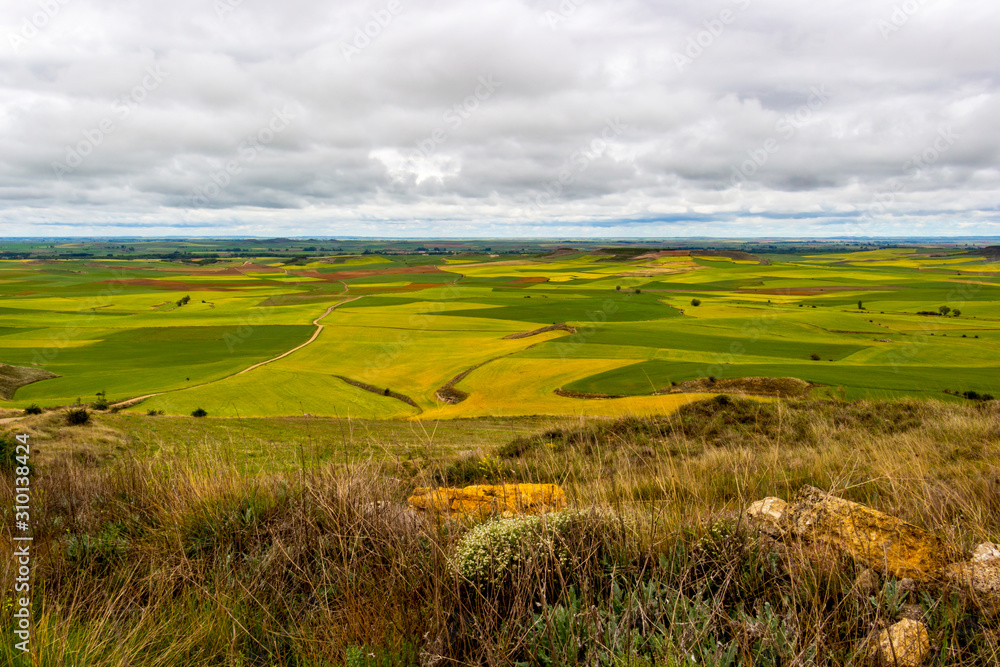 Beautiful landscape on the Way of St. James, Camino de Santiago between ...