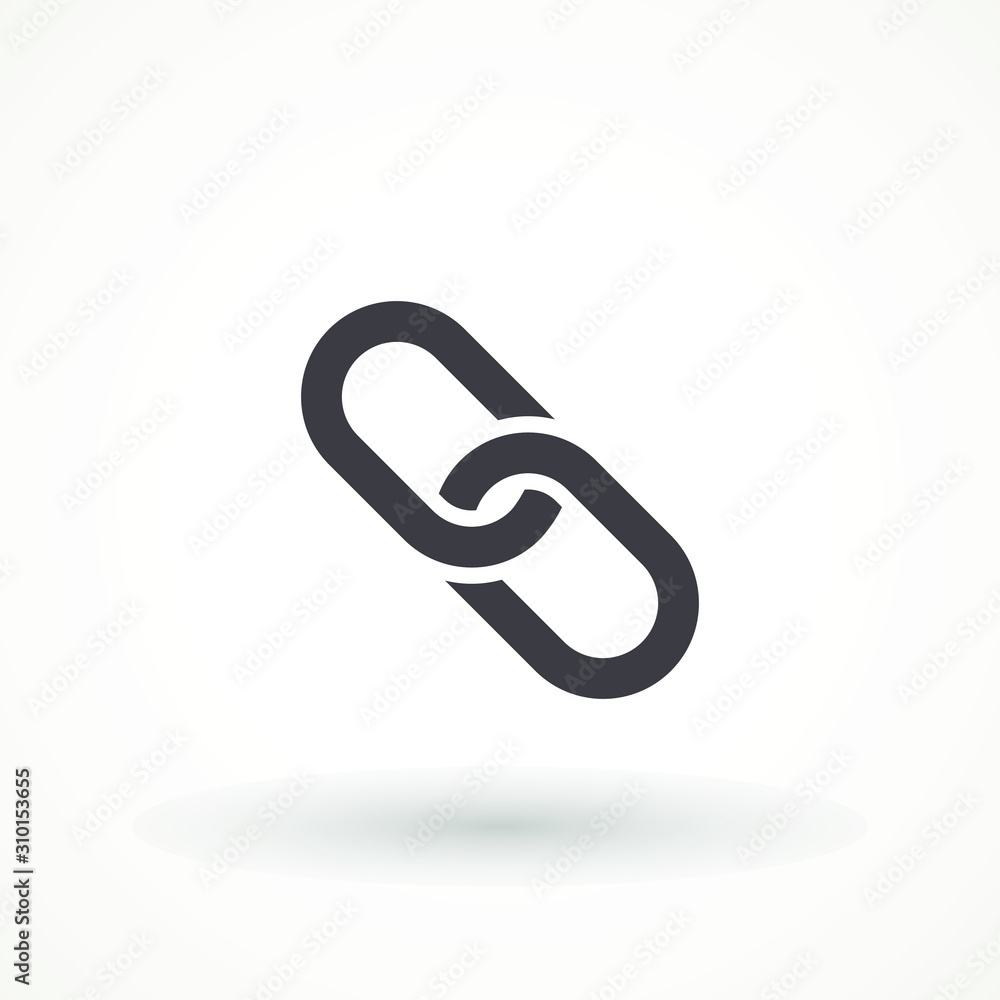 Chain Icon in trendy flat style isolated on grey background. Connection ...