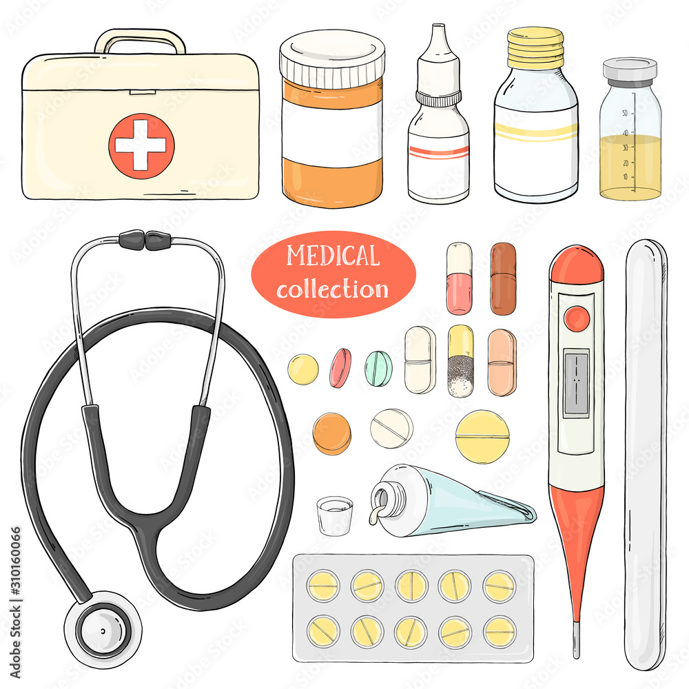 First Aid Box Contents Drawing