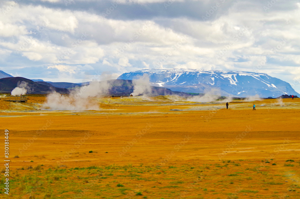 Supernatural landscape at geothermal field Mars like site Hverir ...