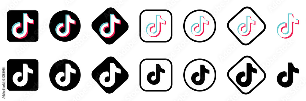 tiktok vector logo. tiktok vector icon. tiktok editorial realistic logo ...