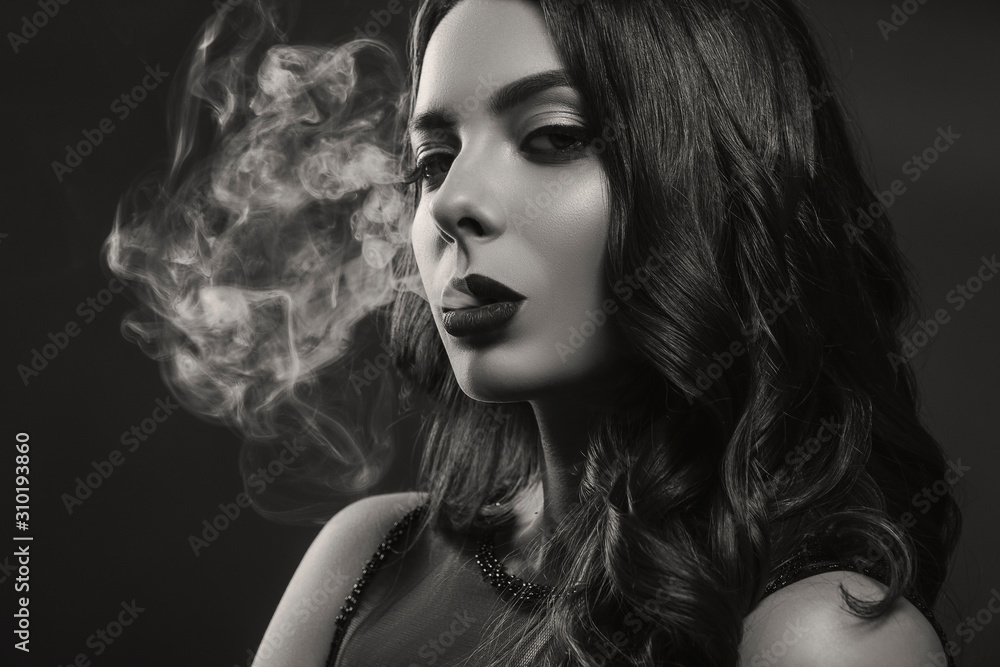 Black And White Blowing Smoke Photography
