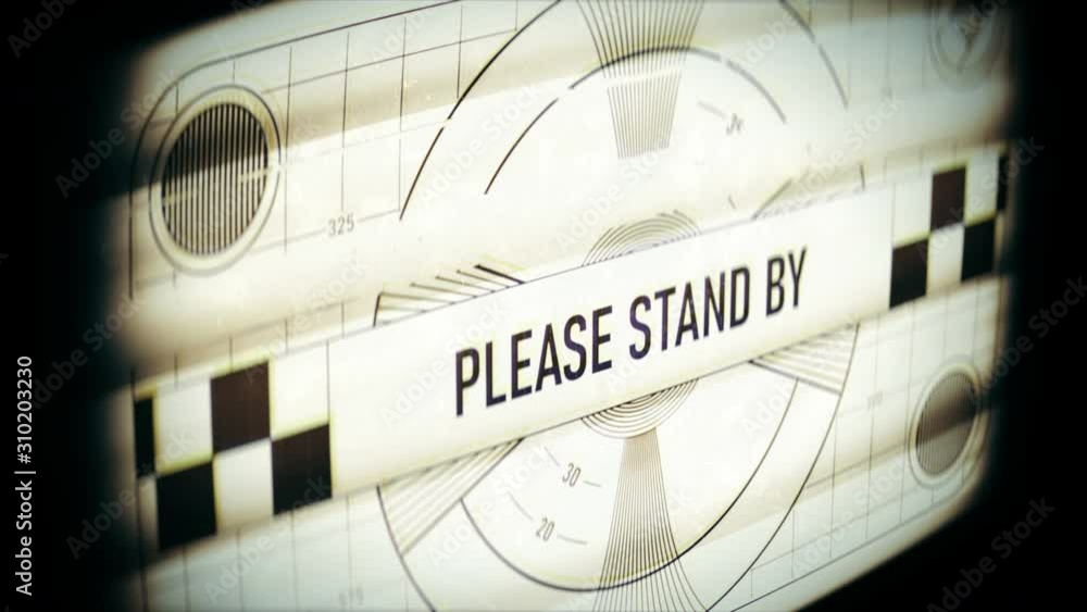 Retro TV screen standby background, no signal, transmission stopped ...