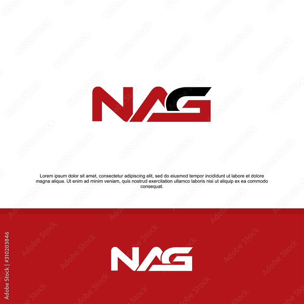 NAG initials logo, combined overlap logo letters Stock Vector | Adobe Stock