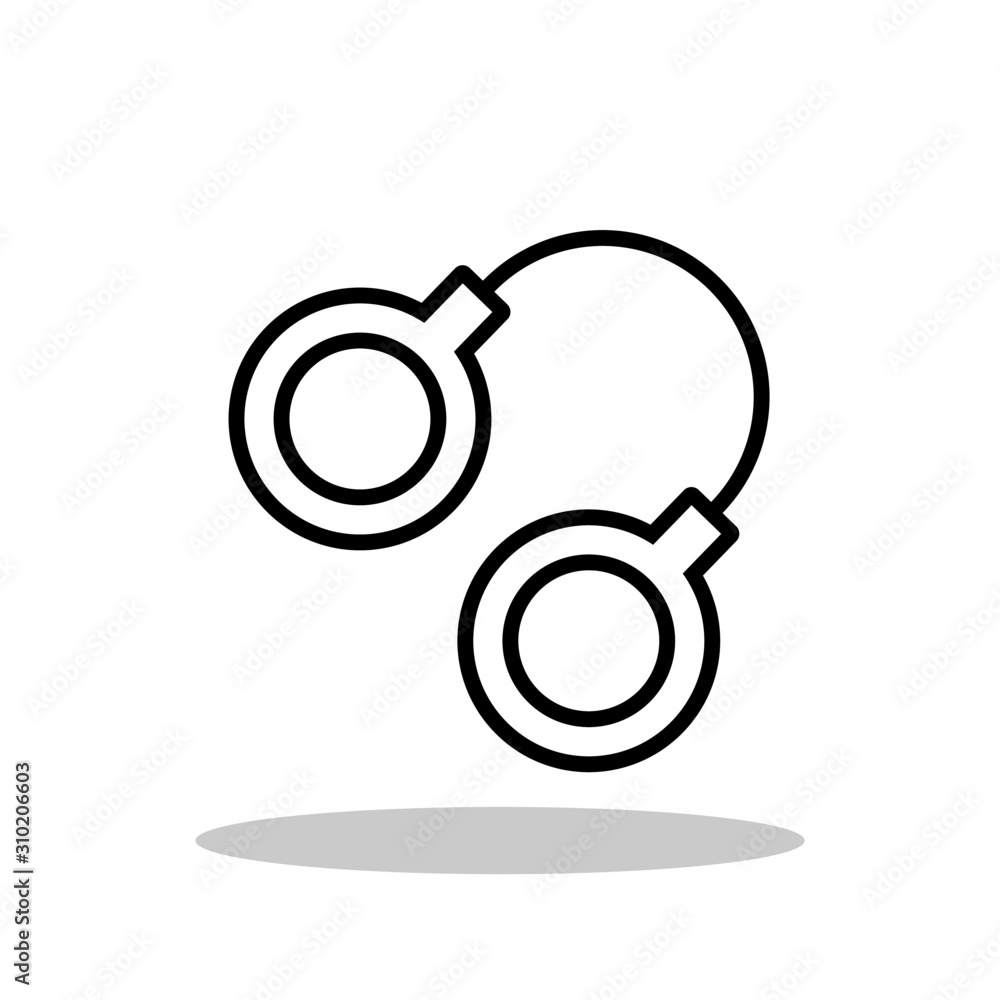 Handcuff icon in flat style. Crime symbol for your web site design ...