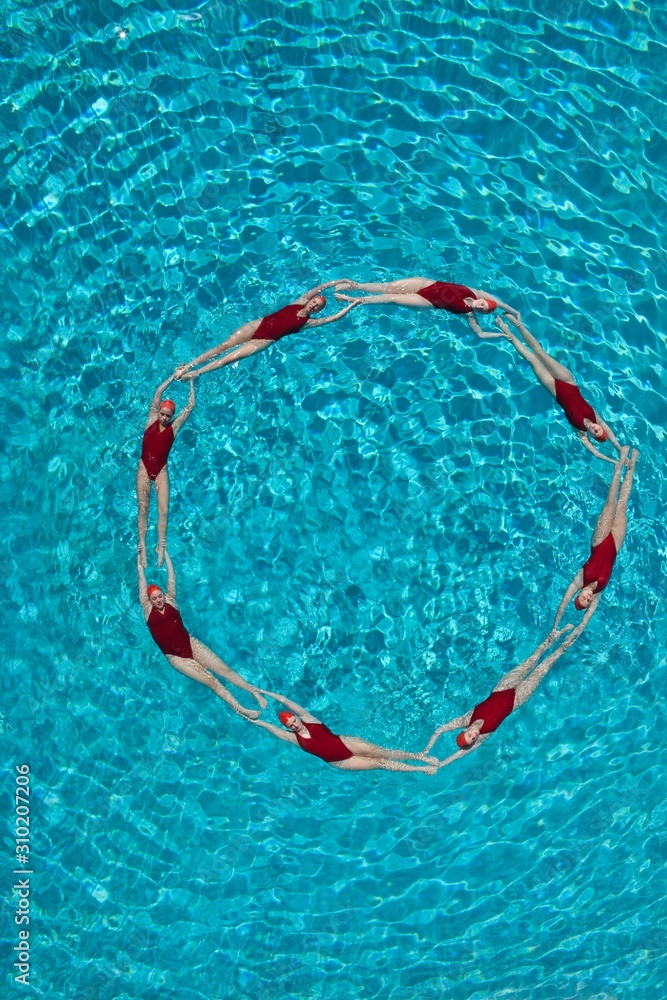 Synchronized Swimmers Forming A Circle Stock Photo | Adobe Stock Synchronized Swimmers Forming A Circle Stock Photo | Adobe Stock
