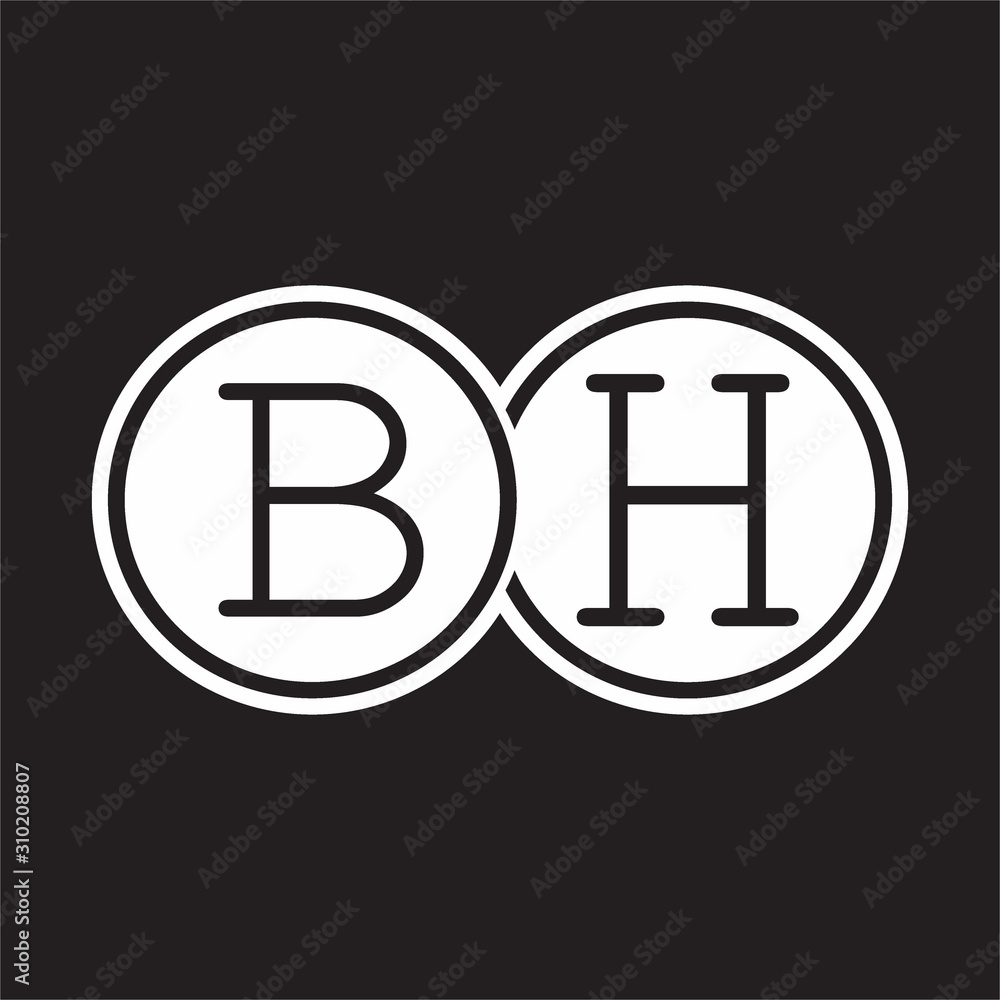 BH Initial letter linked circle capital monogram logo modern template ...