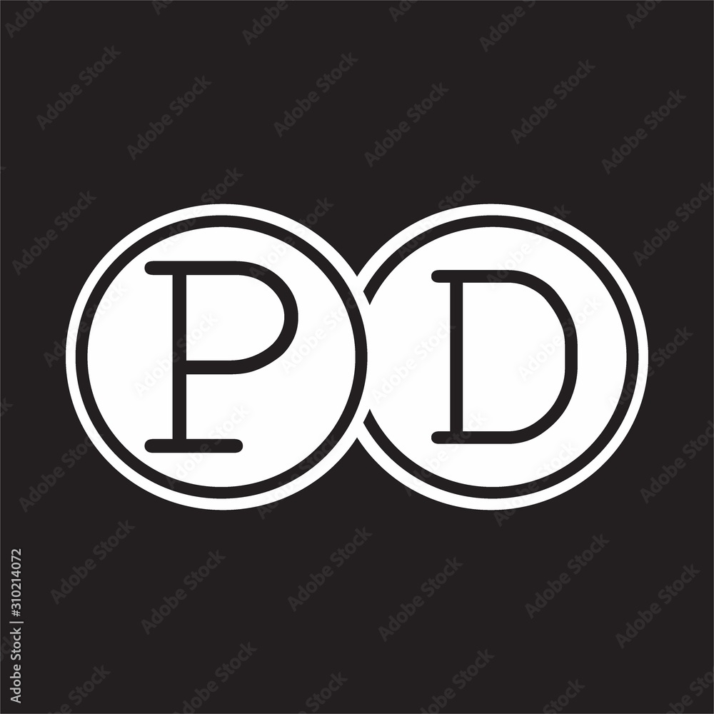 PD Initial letter linked circle capital monogram logo modern template ...