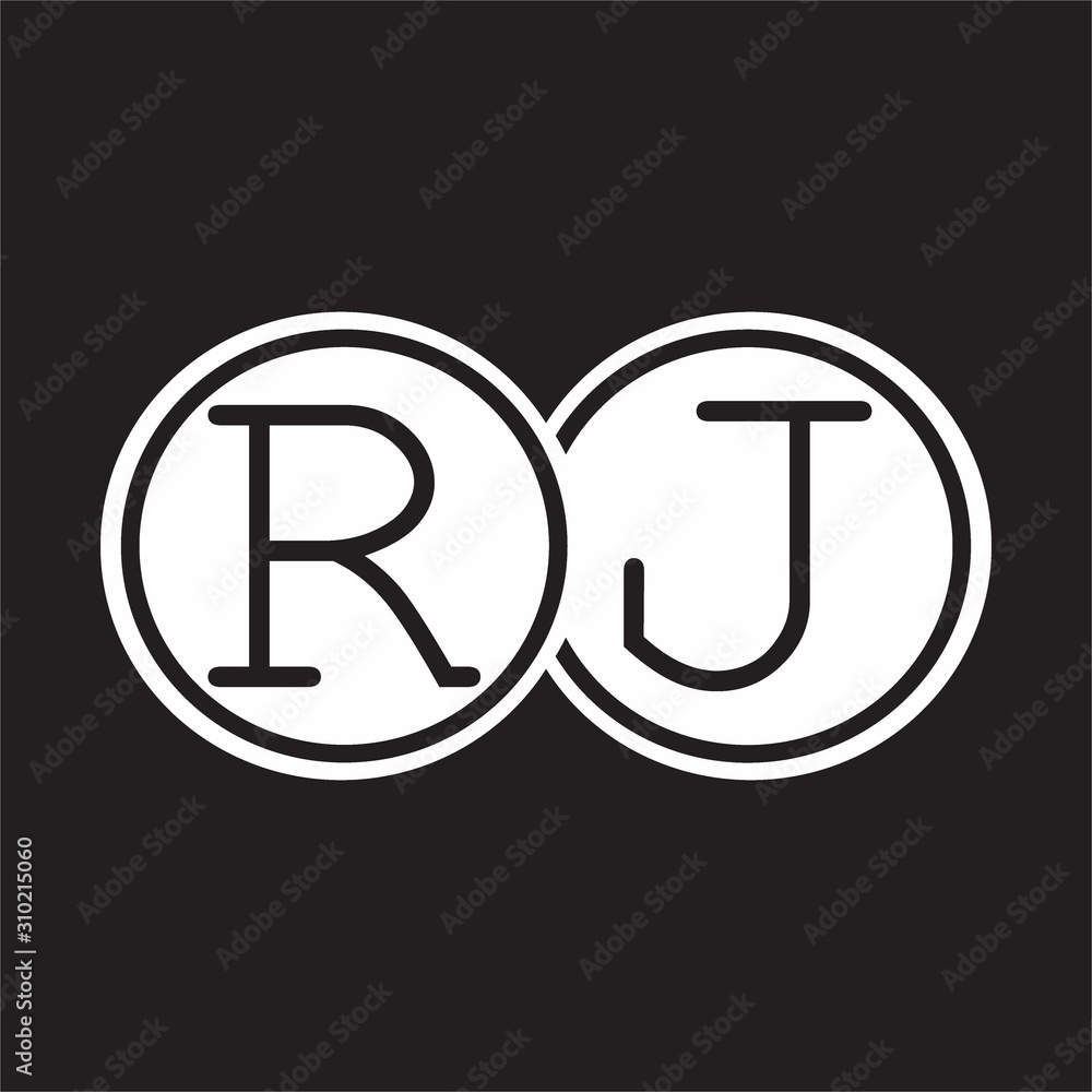RJ Initial letter linked circle capital monogram logo modern template ...