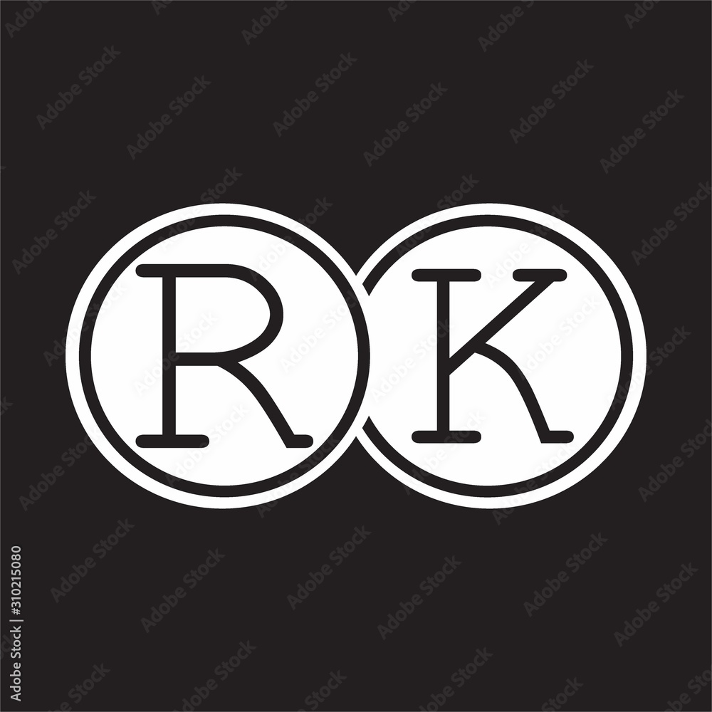 RK Initial letter linked circle capital monogram logo modern template ...
