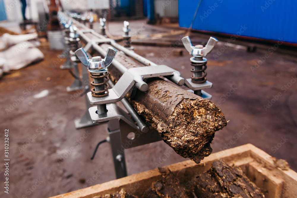 pellet production.Fuel granules.biofuel.big pressed pellets Stock Photo ...