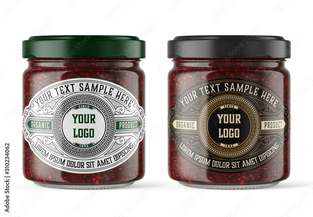 Jam Jar Packaging Label Mockup Stock Template | Adobe Stock
