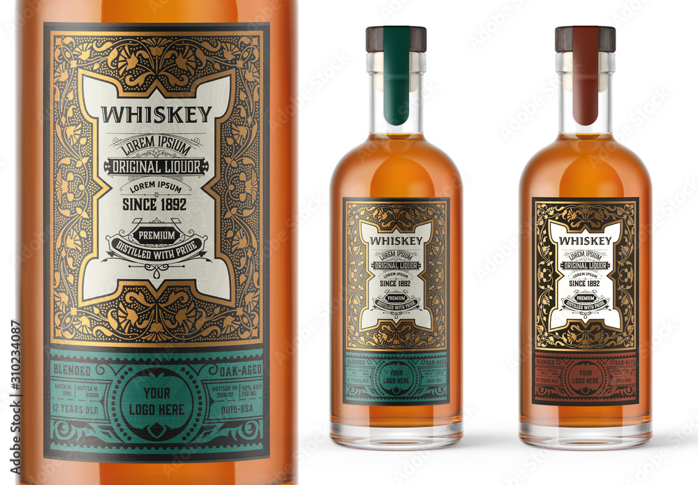 Vintage Whiskey Label Layout Stock Template | Adobe Stock