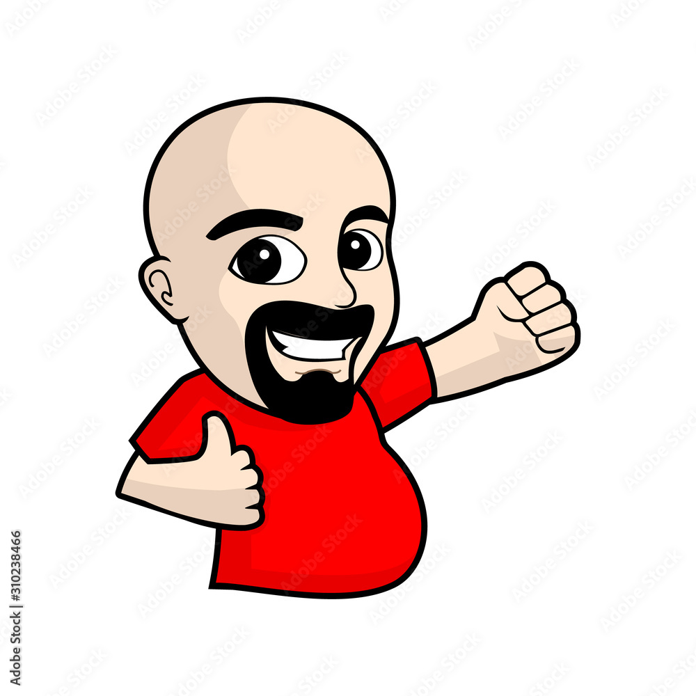 funny bald cartoon people vector Stock Vector | Adobe Stock