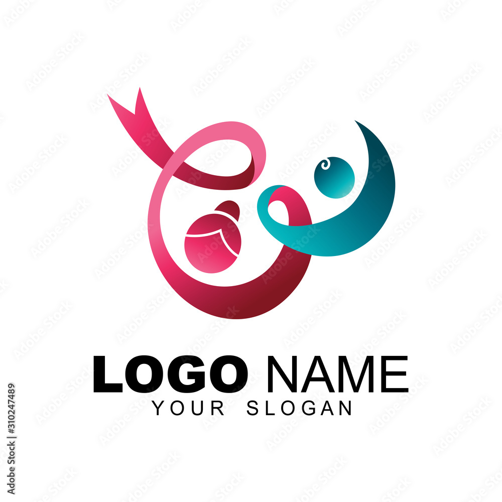 Mother and child logo, child adoption logo, donation, orphan, symbol of ...