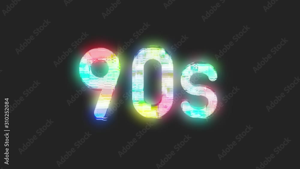 90s text with VHS glitch style Stock ビデオ | Adobe Stock