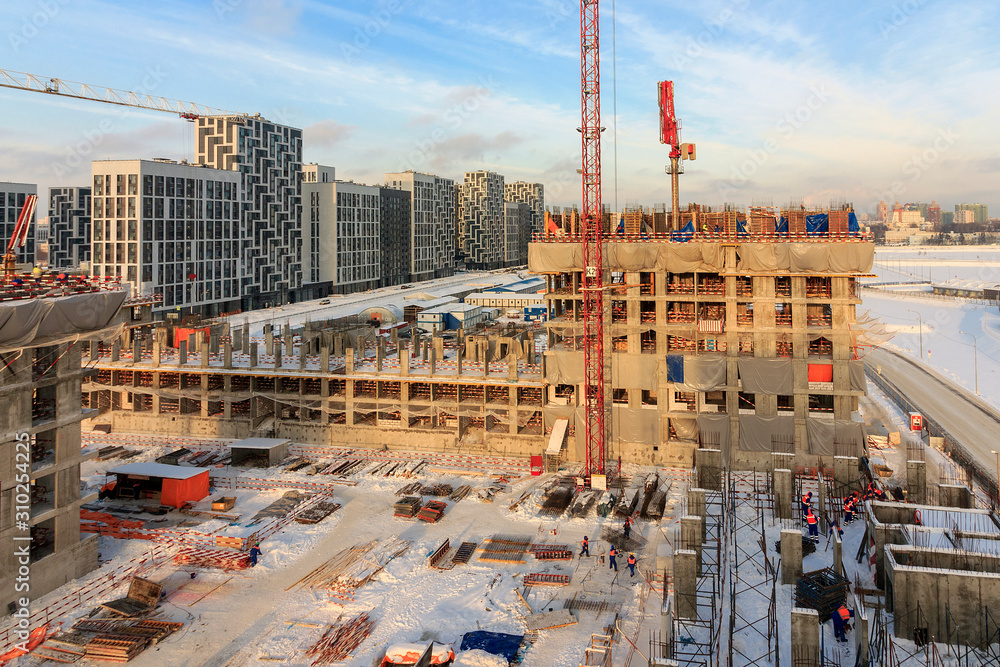 Typical residential poured concrete foundation. Concrete walls are ...