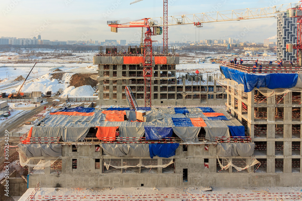 Typical residential poured concrete foundation. Concrete walls are ...