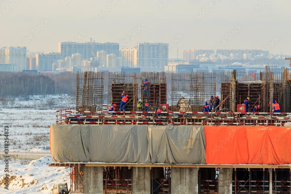 Typical residential poured concrete foundation. Concrete walls are ...