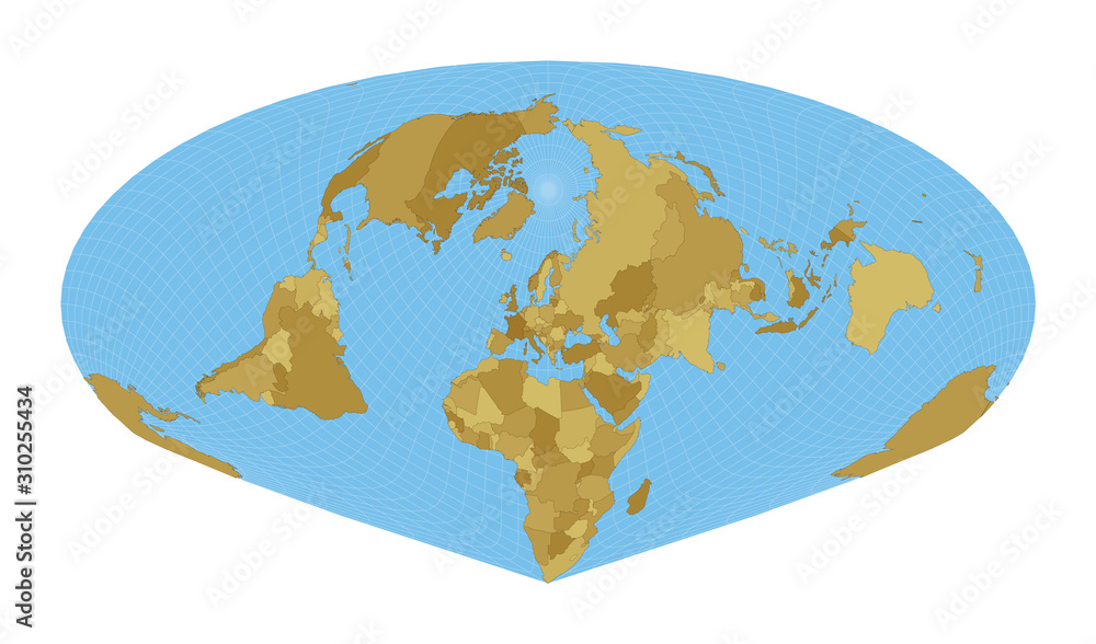 World Map. Allen K. Philbrick's Sinu-Mollweide projection. Map of the ...