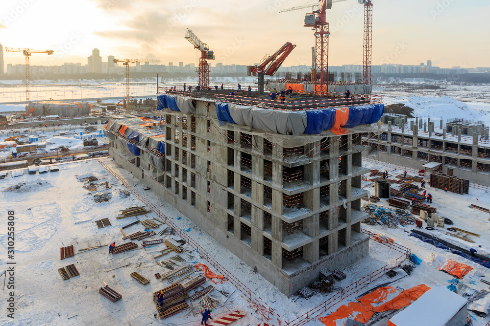 Typical residential poured concrete foundation. Concrete walls are ...