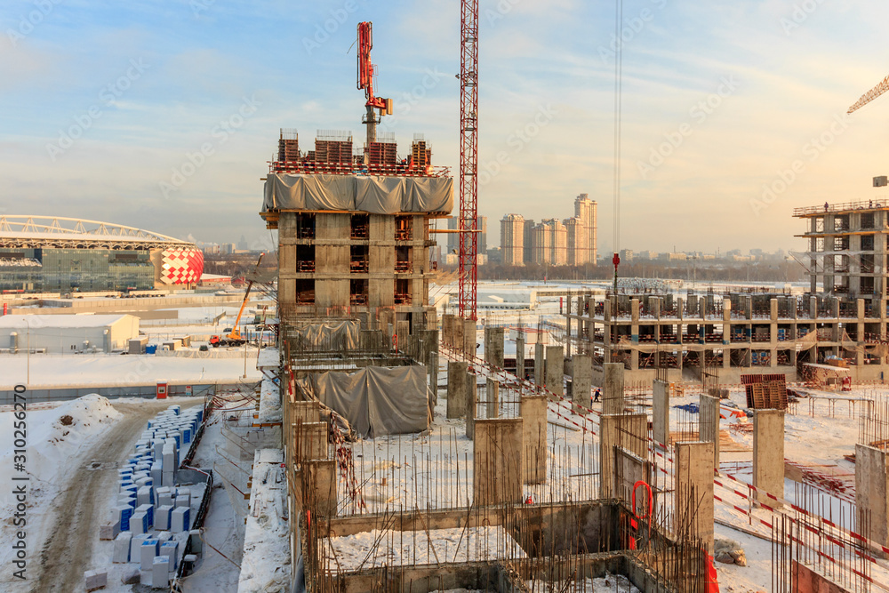 Typical residential poured concrete foundation. Concrete walls are ...