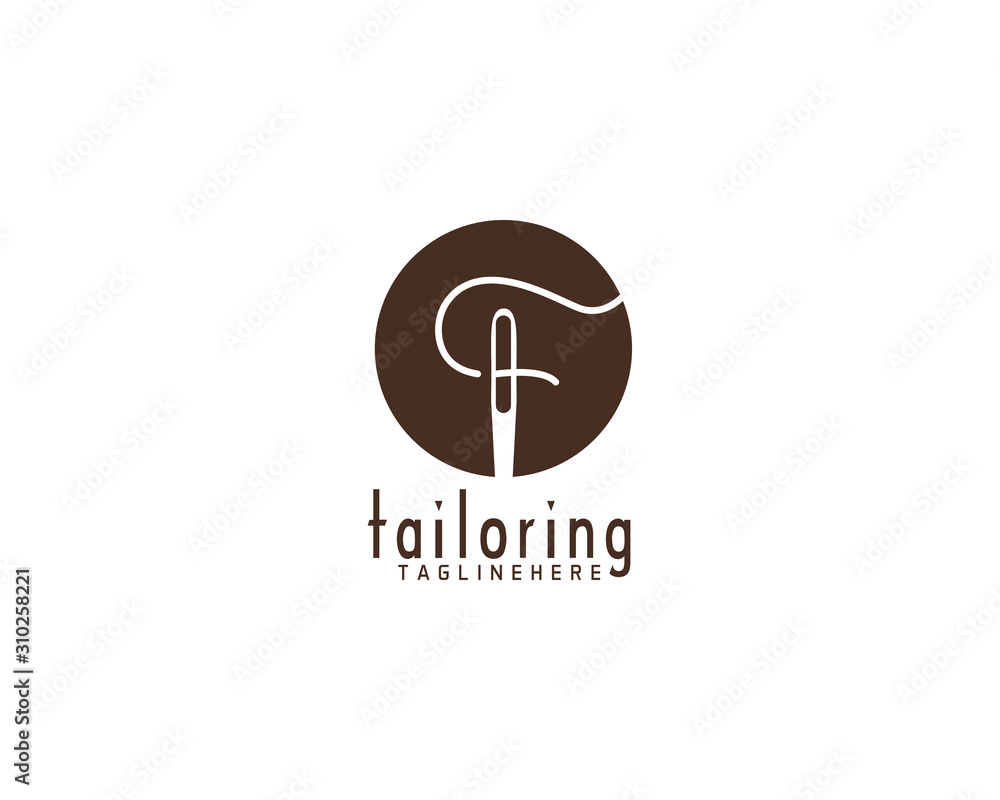 tailoring clothes logo design template full vector Stock Vector | Adobe ...