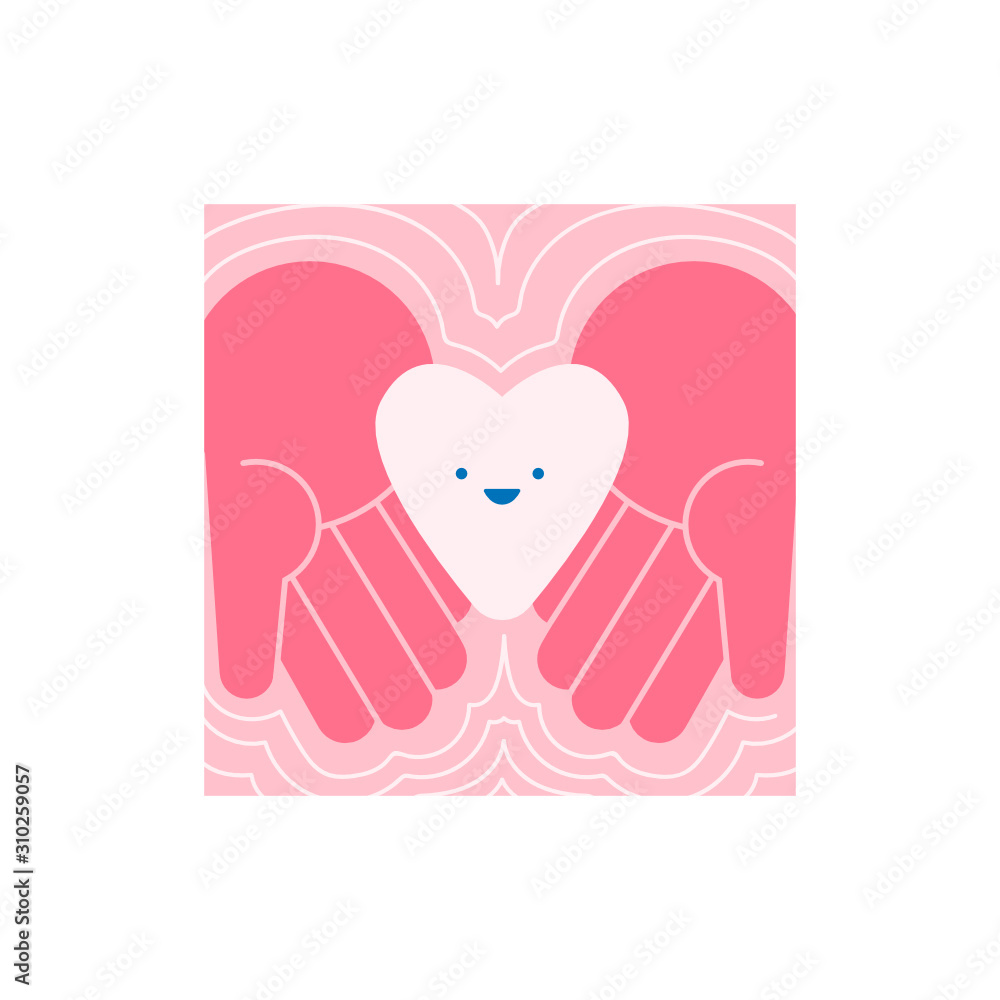 Manos con corazón, amoroso y feliz, gráfico vectorial Stock Vector ...