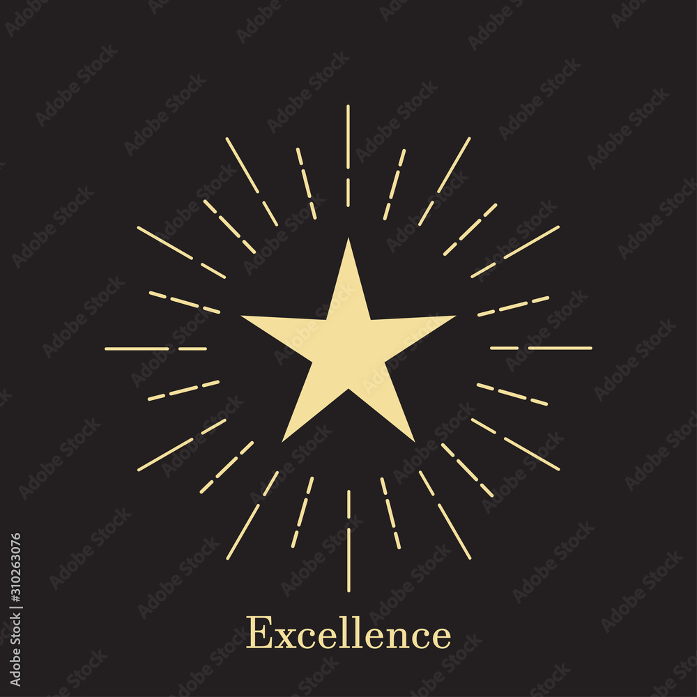 Star icon mark of perfection. Quality stamp concept symbol. Vector ...