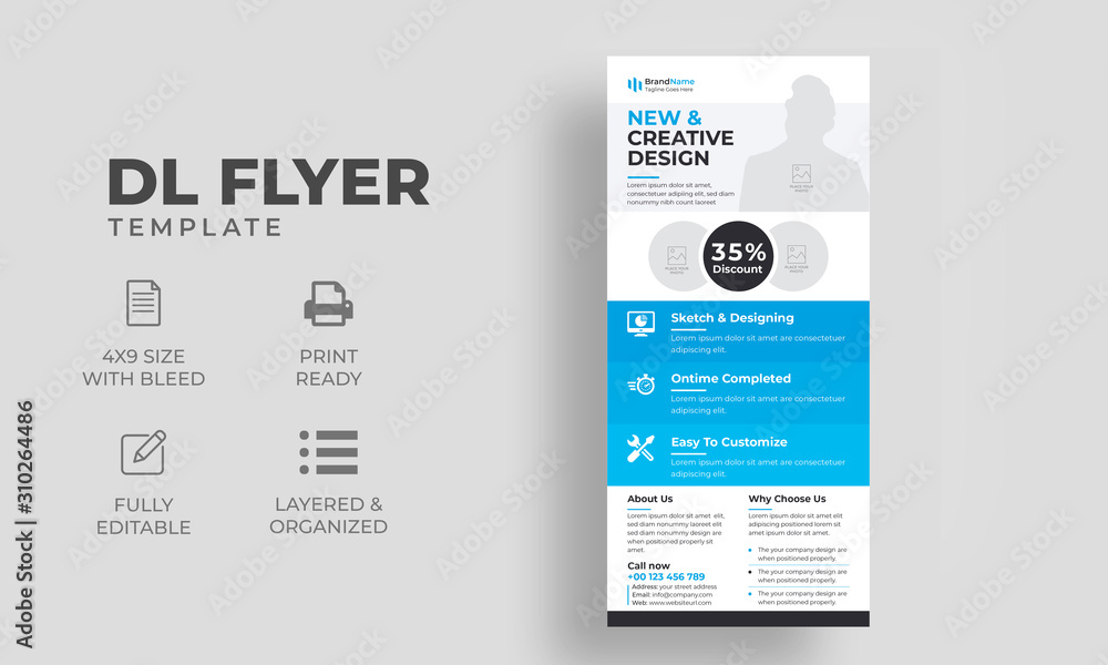 DL Flyer Template | Creative Modern Corporate DL Flyer Design Stock ...