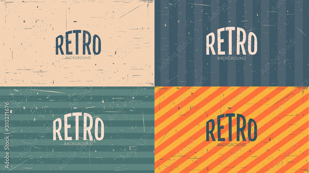 Set of vintage style backgrounds. Vector abstract illustration ...