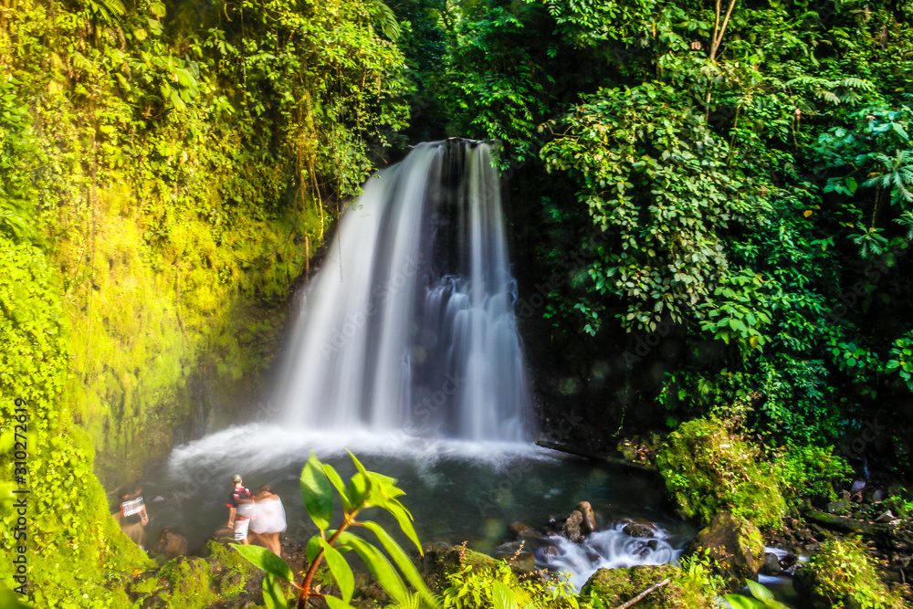 Long exposure at the Waterfall next to the La Frontera volcano in ...
