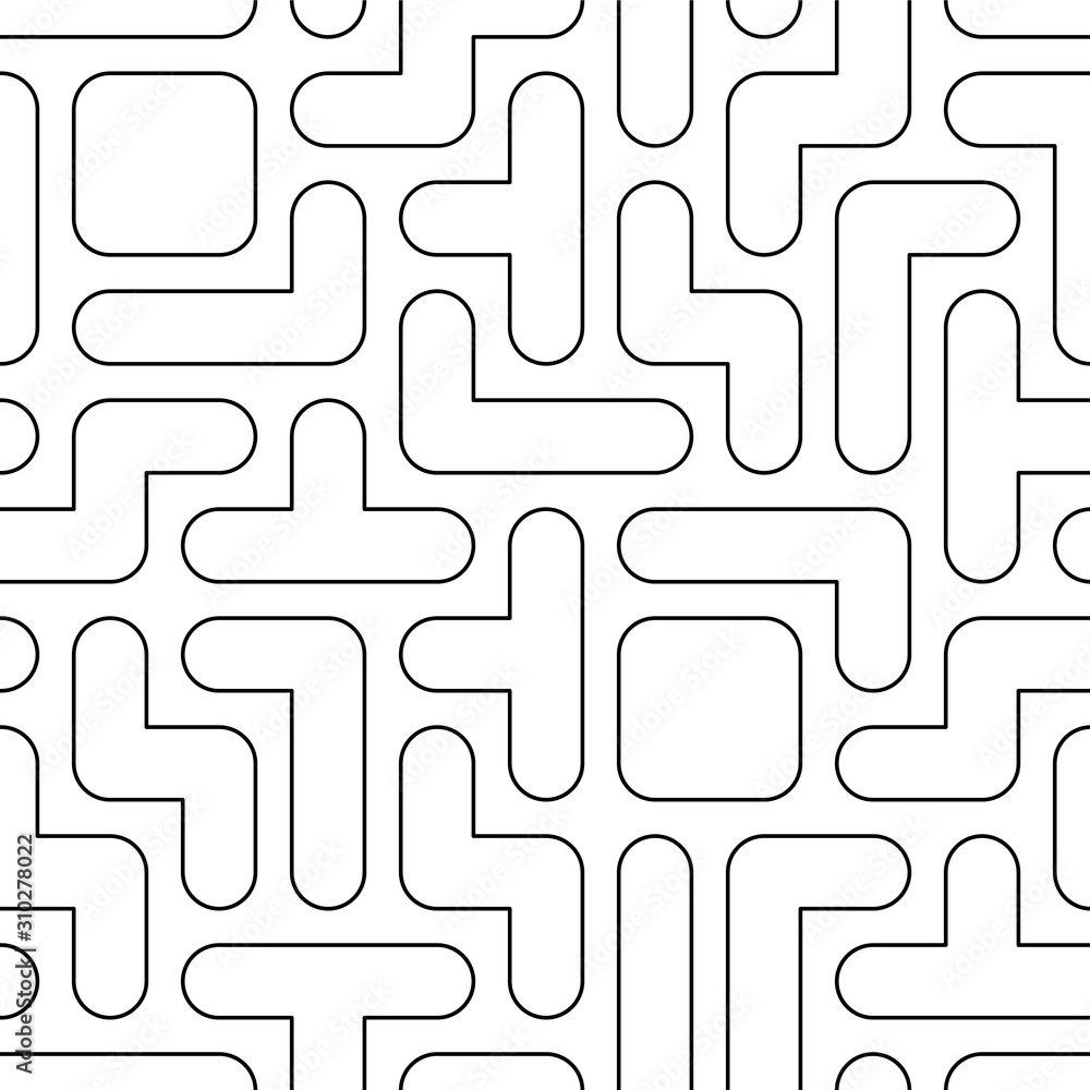 Tetris tileable lineart wallpaper. Vector seamless background. Stock ...