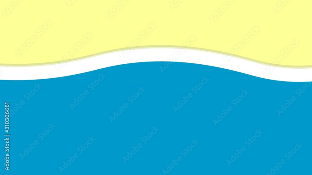 sea waves wash on sand beach transition revealer background cartoon ...