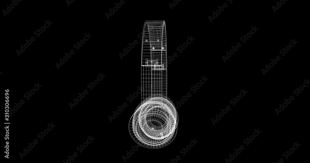 Vídeo do Stock: Gray Headphones wire isolated on a transparent ...