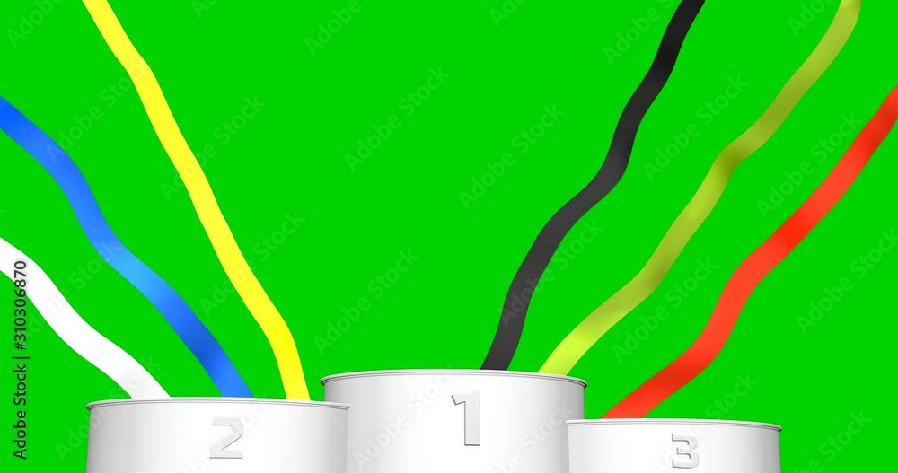 Sport 3d podium for olympic award ceremony chromakey on green screen ...