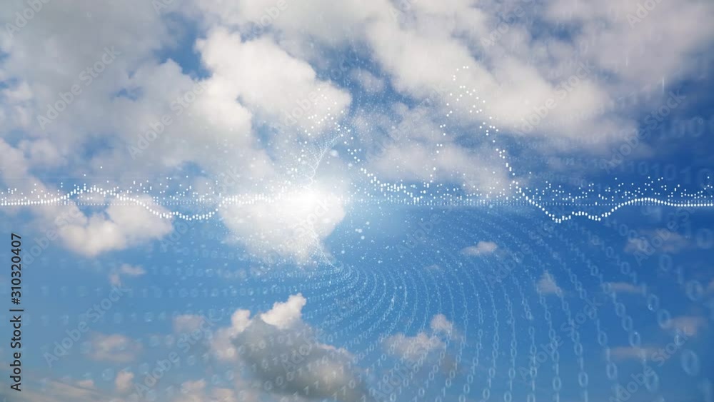 Conceptual business infographics chart animation with computer binary ...