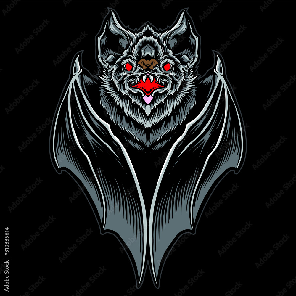 scary bat vector logo illustration Stock Vector | Adobe Stock
