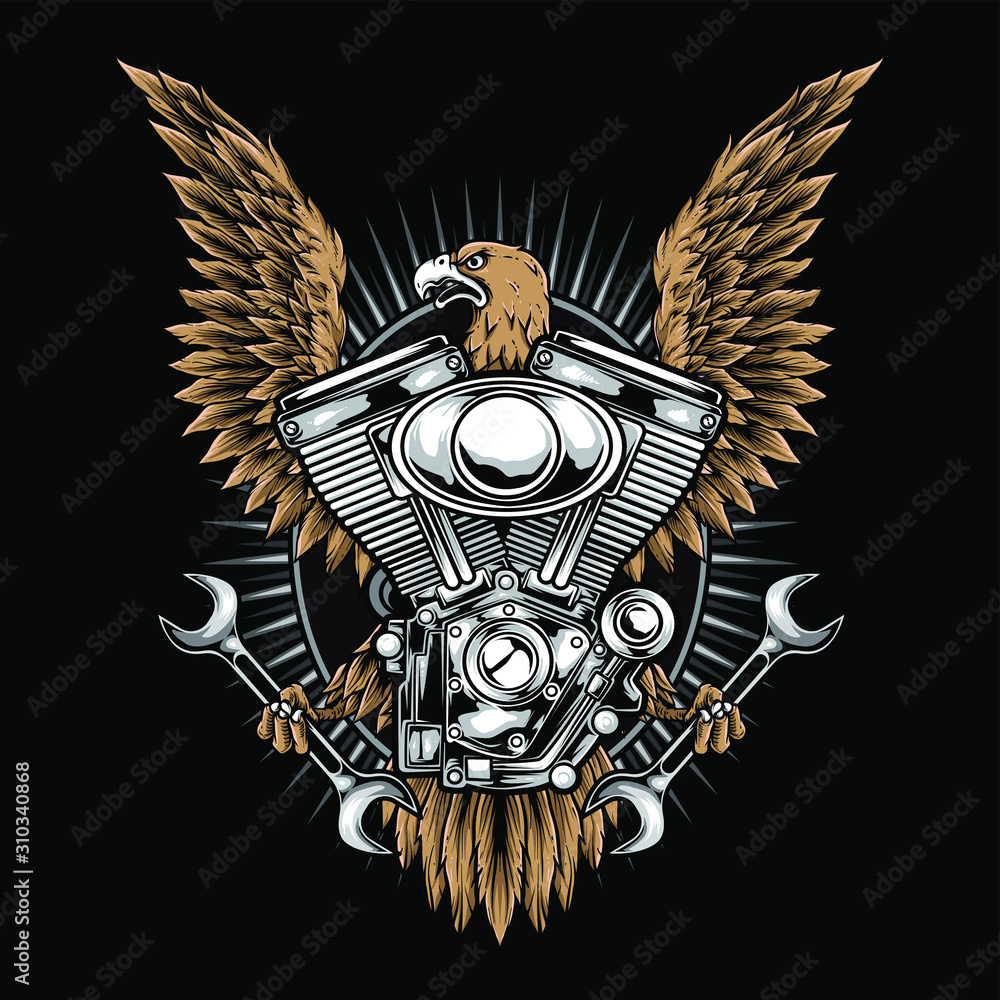 motorcycle eagle vector and logo Stock Vector | Adobe Stock