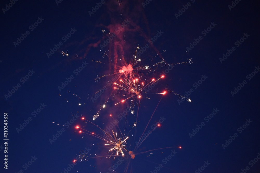 fireworks in the night sky Stock Photo | Adobe Stock