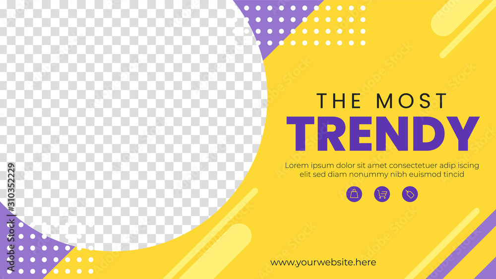 Trendy banner template. Promotion fashion banner for website, flyer and ...