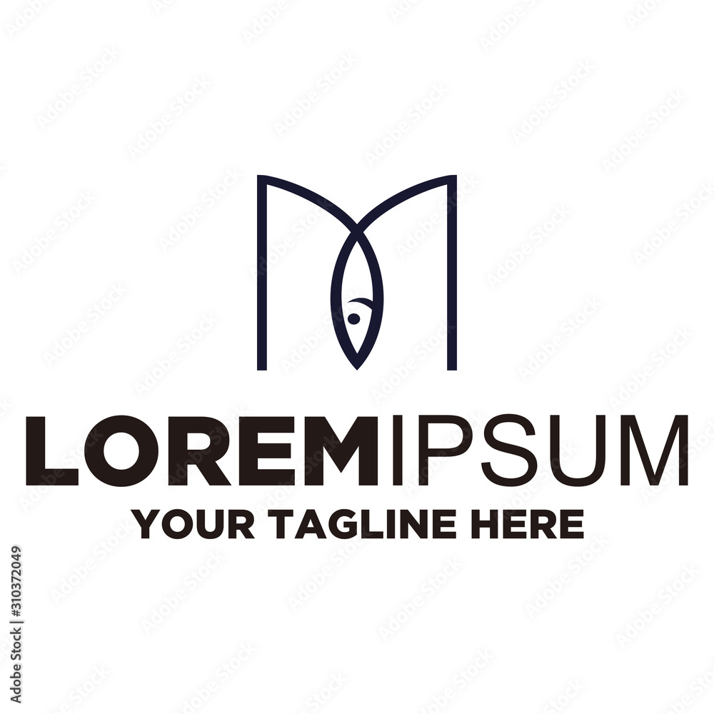 Letter M Fish Logo Template Stock Vector | Adobe Stock