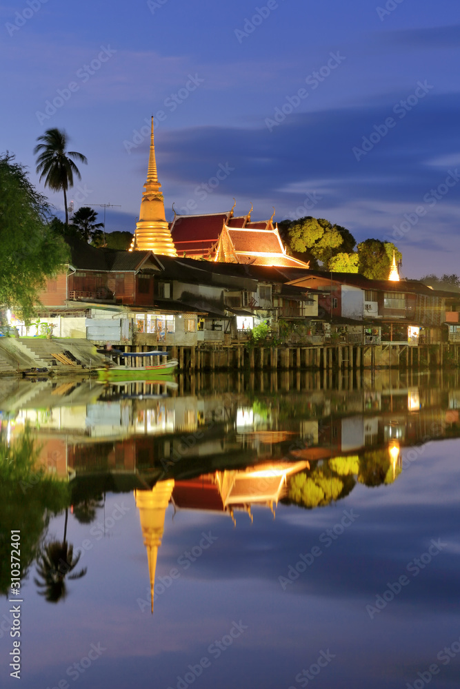 Old Waterfront Community Chanthaboon with landmark with old building ...