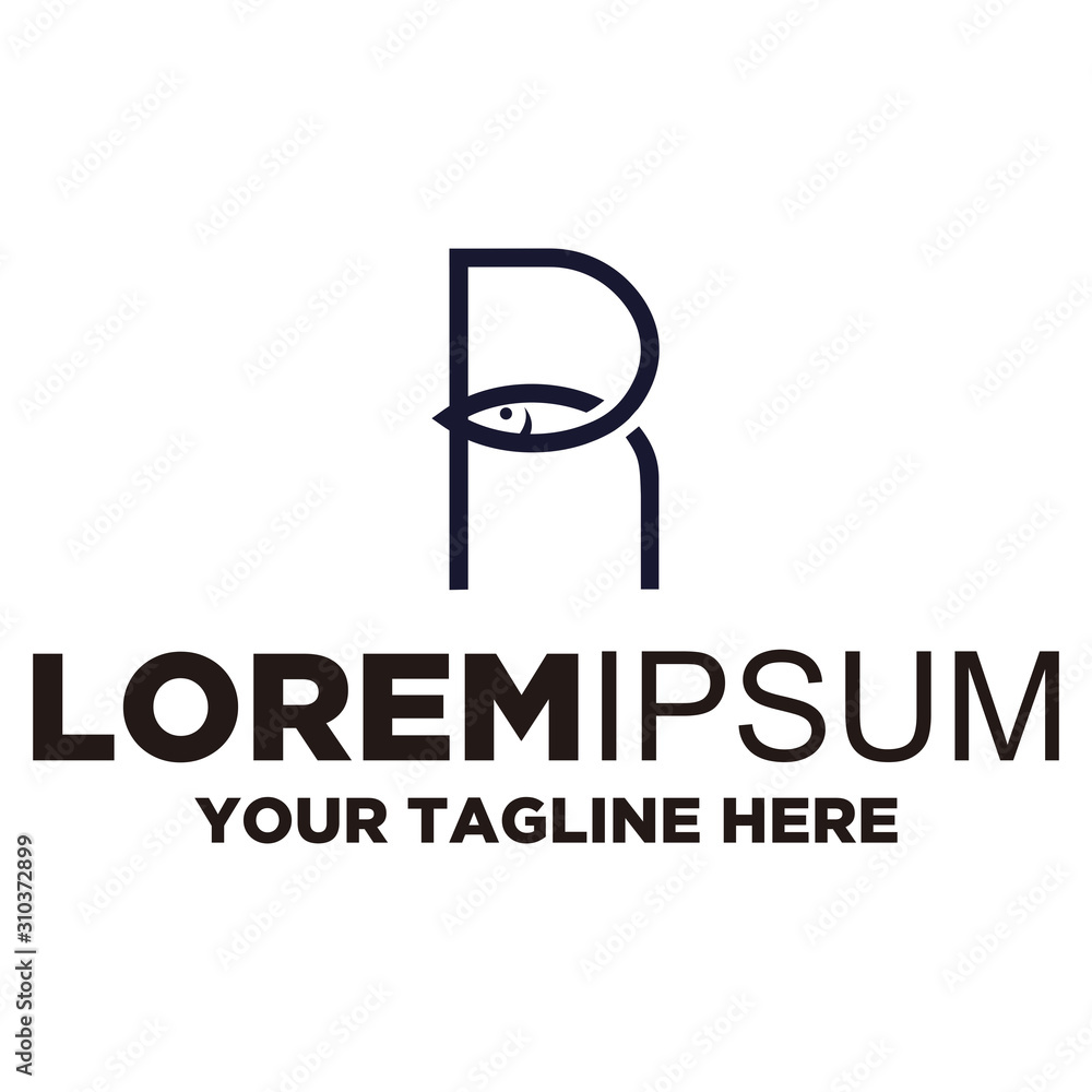 Letter R Fish Logo Template Stock Vector | Adobe Stock