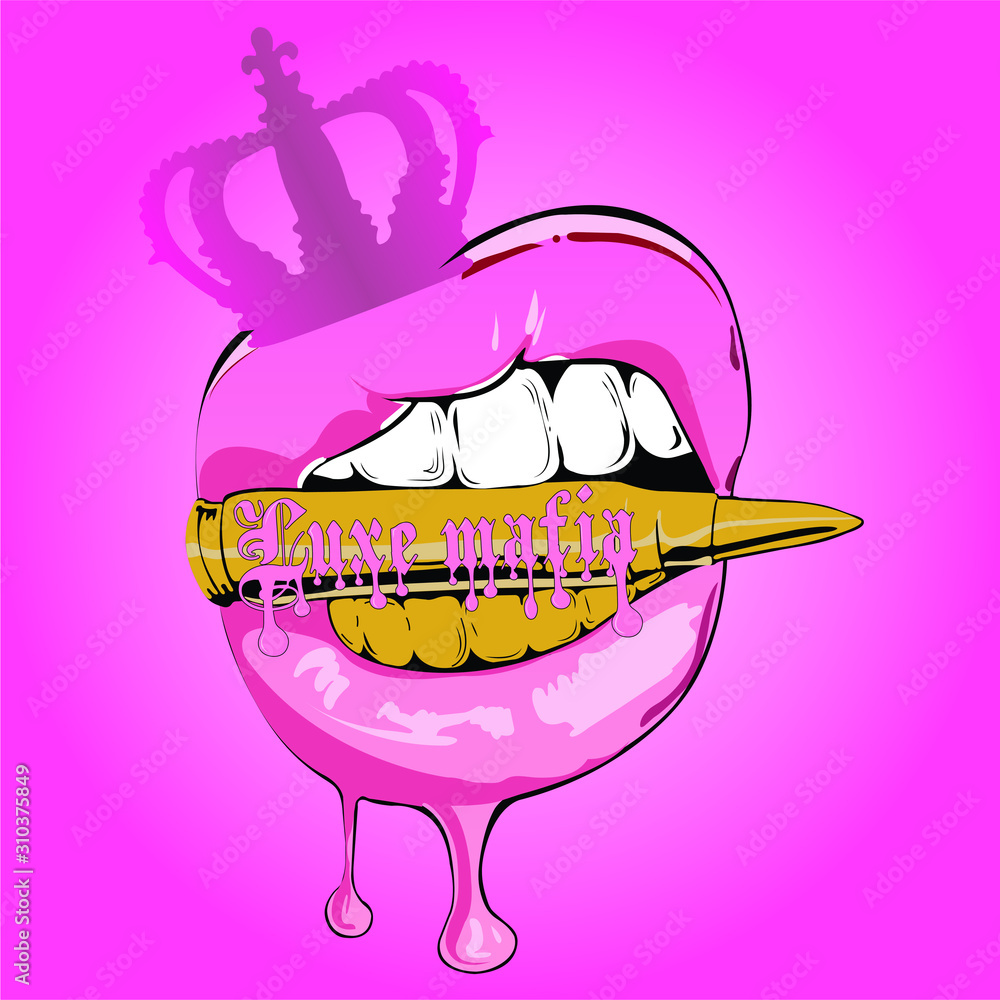 Gangster Girl lips - VECTOR Stock Vector | Adobe Stock