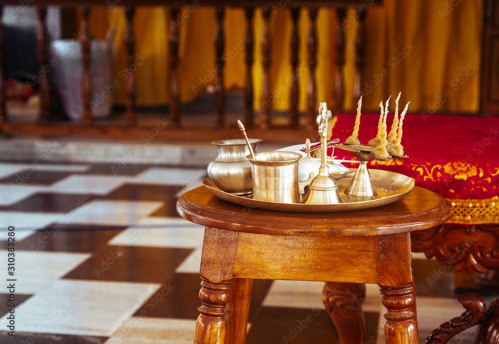 objects for worship the Deities in the Indian culture called Arati ...