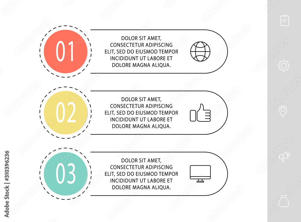 Vector template circle infographics. Business concept with 3 options ...