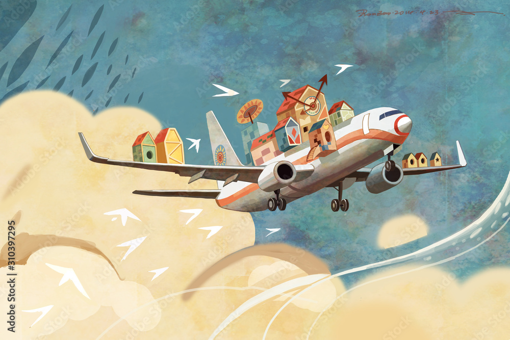 Airplane, magic, fantasy, fantasy, fantasy, dream, imagination, fairy ...