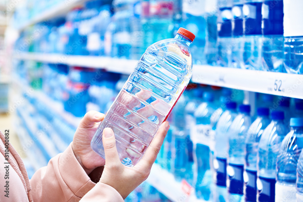 Plastic bottle drinking water in store Stock Photo | Adobe Stock